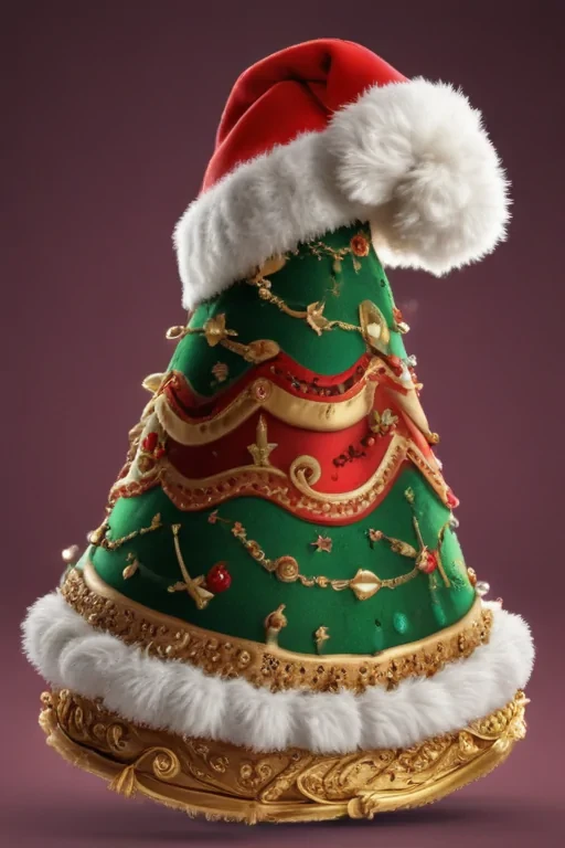 Festive Christmas Hat Adorned with Colorful Decorations and Sparkling ...