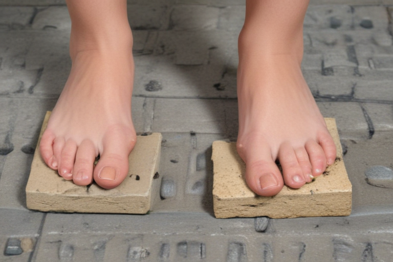 a brick that has toes