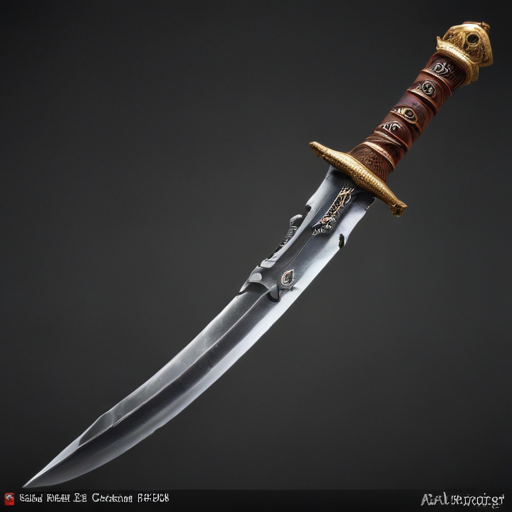 Exquisite Ornate Dagger with Intricate Handle and Gleaming Blade Design