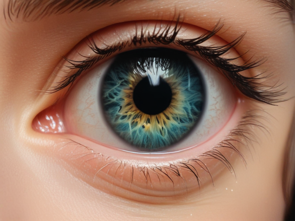 A Close-Up View of a Stunningly Detailed Human Eye with Unique Colors.