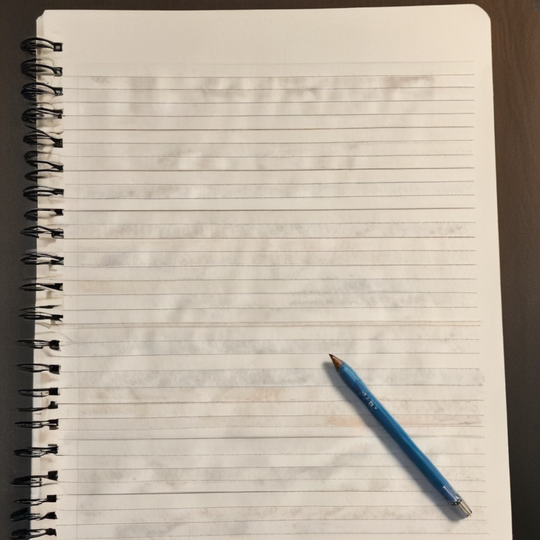A Blank Notebook Page Ready for Creative Thoughts and Ideas to Flow
