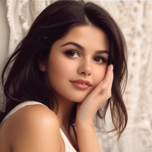 Captivating Portrait of a Young Woman with Soft Features and Elegant ...