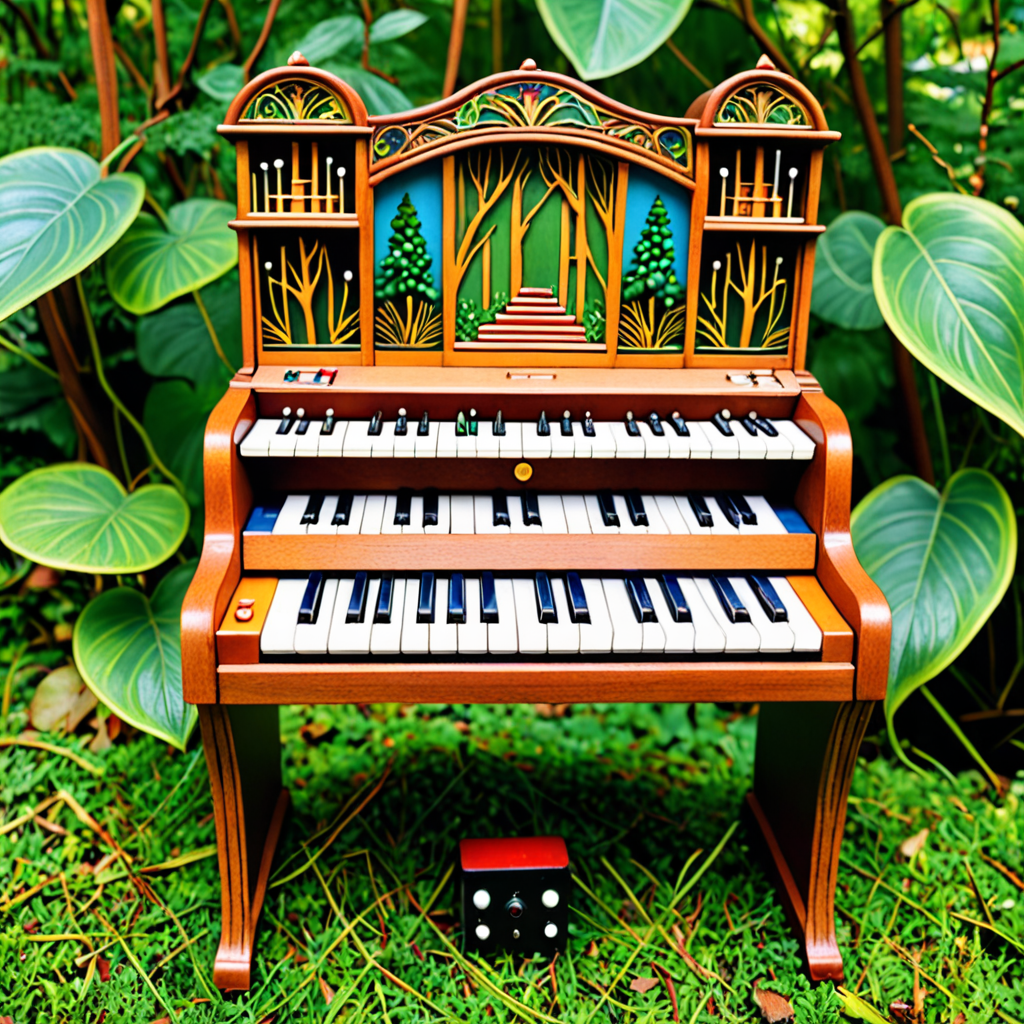 toy synthesizer forest naive art nouveau