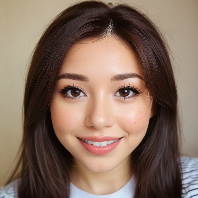 pokimane smiling and staring