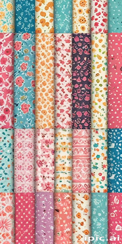 Colorful Collection of Floral and Patterned Textiles in Various Designs