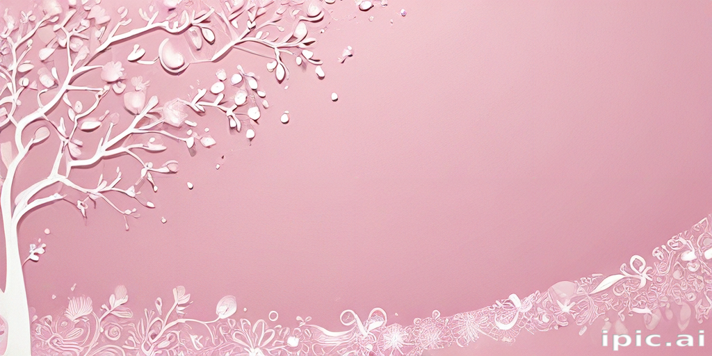 Delicate Pink Tree Design with Floral Patterns and Elegant Details