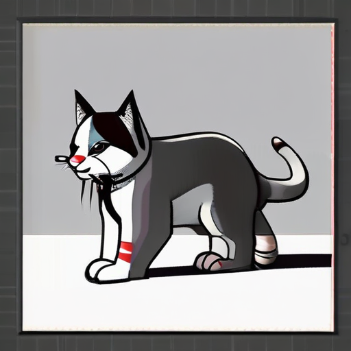 Tom cat walking, Dan DeCarlo style