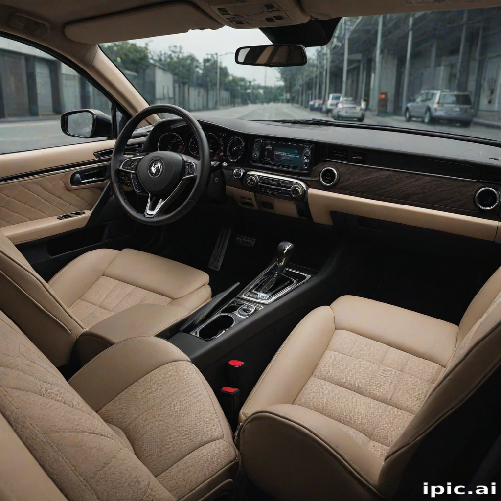 Luxurious Car Interior Featuring Modern Design and Comfortable Seating ...