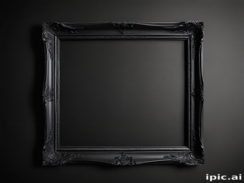 Elegant Black Picture Frame Against a Dark Background for Art Display