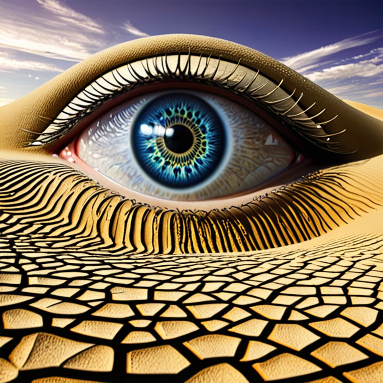 hallucination eye sand surreal art