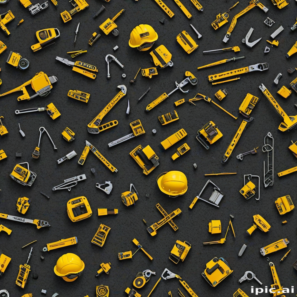 A Vibrant Collection of Yellow Construction Tools and Equipment Flatlay