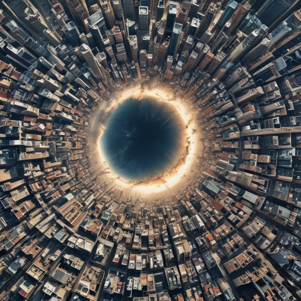 arial earth quake city