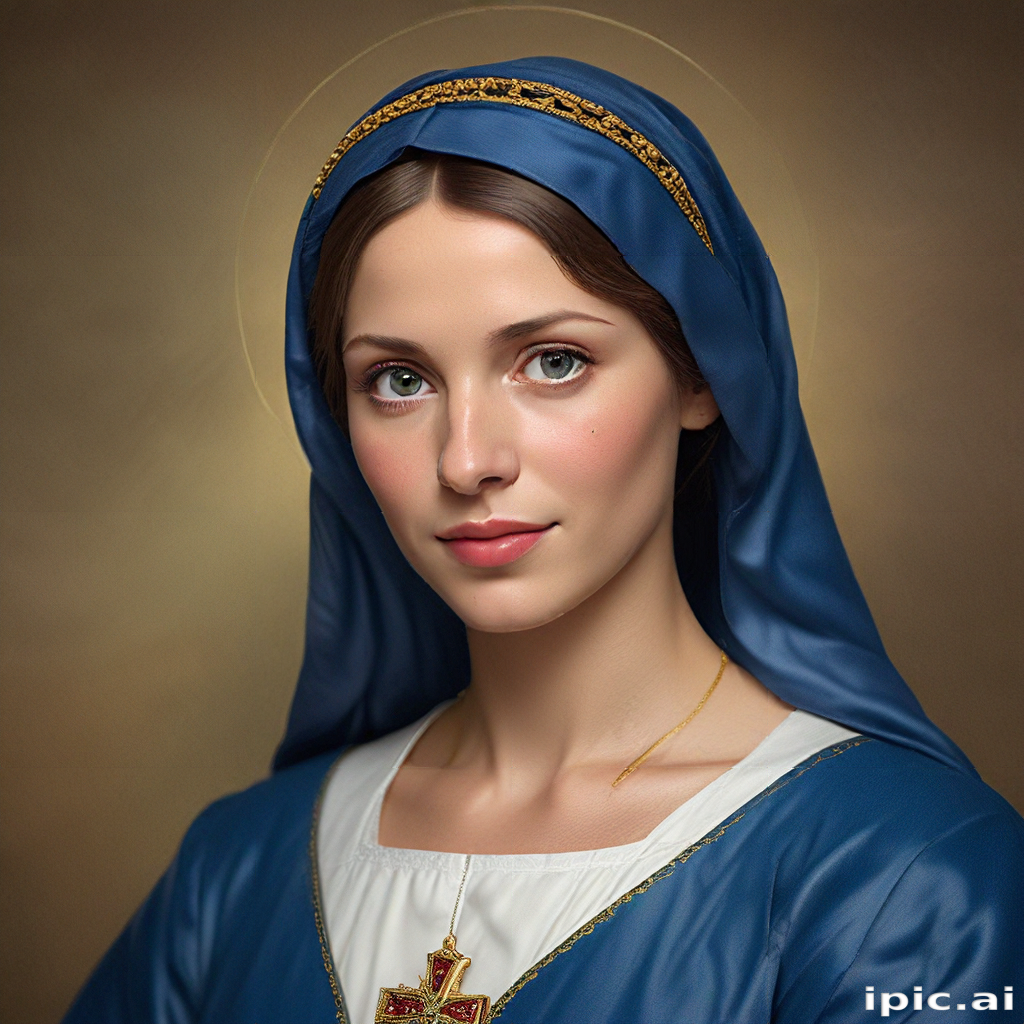 A Serene Portrait of a Young Woman in Traditional Religious Attire.