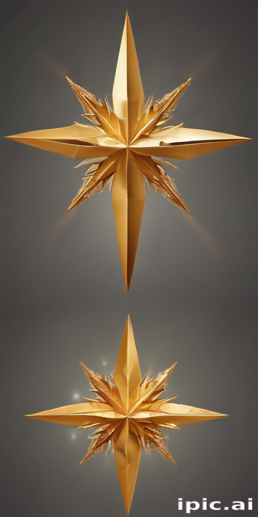 Intricately Designed Golden Star with Radiant Points and Elegant Details