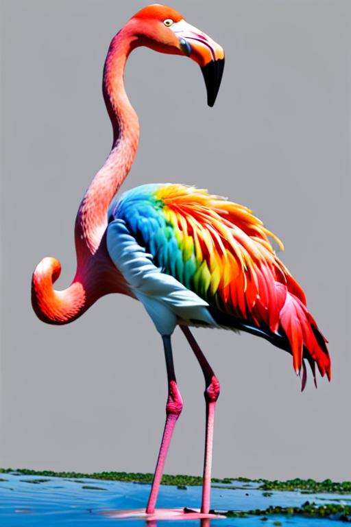 Rainbow flamingo