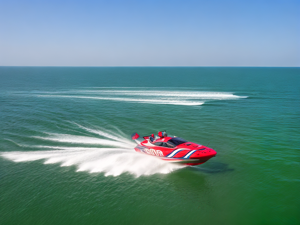 Cat driving speed boat