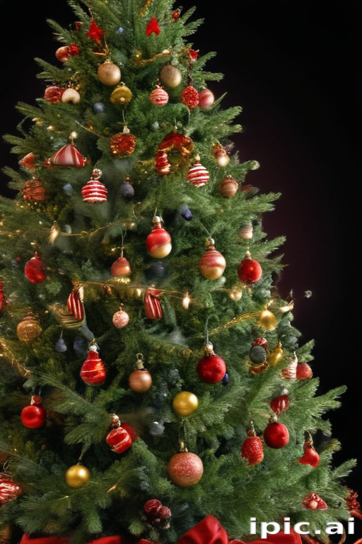 Beautifully Decorated Christmas Tree Adorned with Colorful Ornaments ...