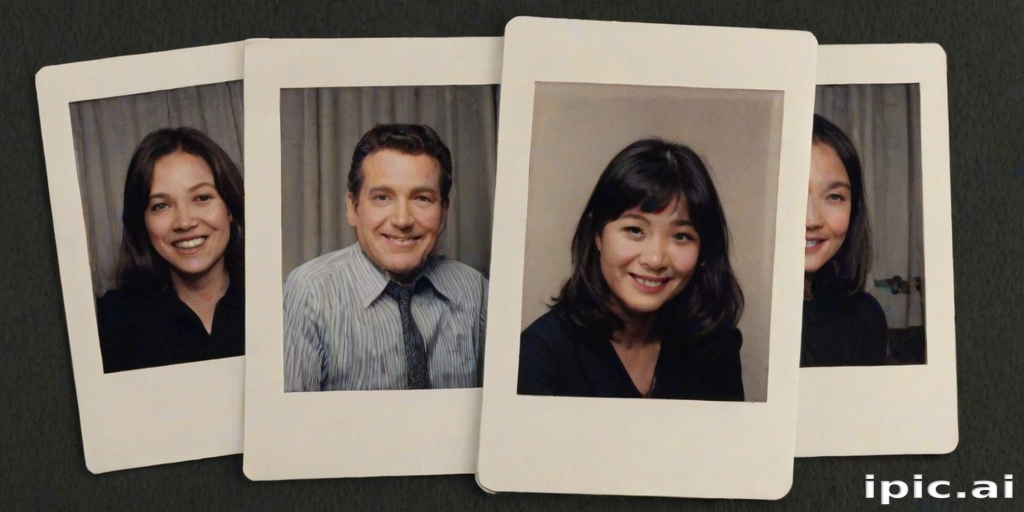 Four Polaroid Photos Featuring Smiling Individuals with Diverse ...