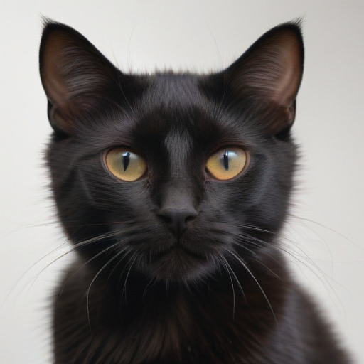A Close-Up Portrait of a Striking Black Cat with Golden Eyes
