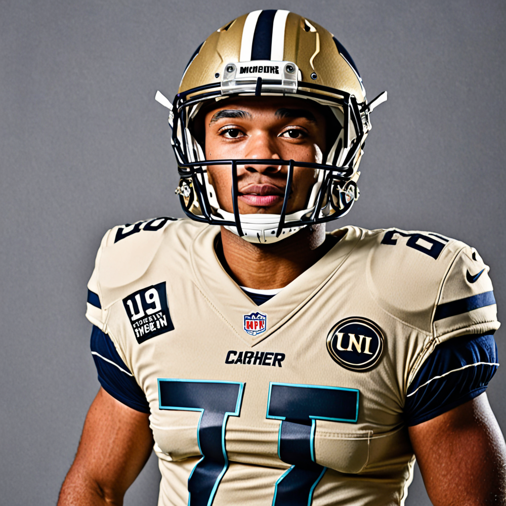 a lightskin man in football gear