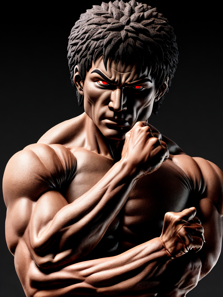 pose of the baki character with his hand on his chin