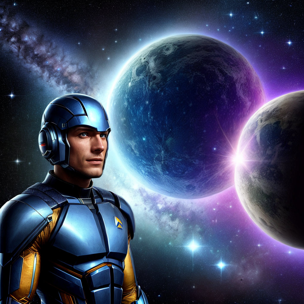Psychic, space soldier, male, man, tall, dark blue eyes, strong, fit ...