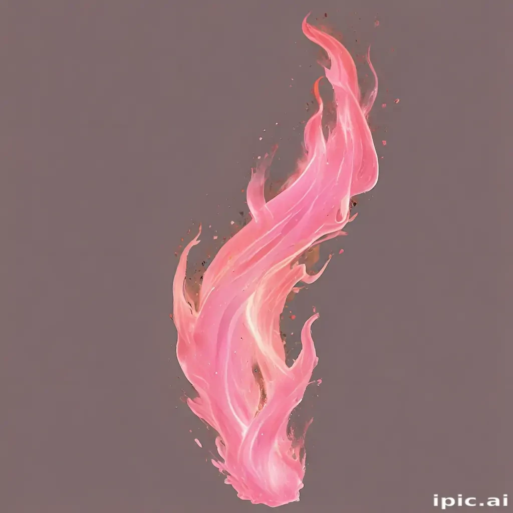 Graceful Swirl of Ethereal Pink Flames Dancing in the Air