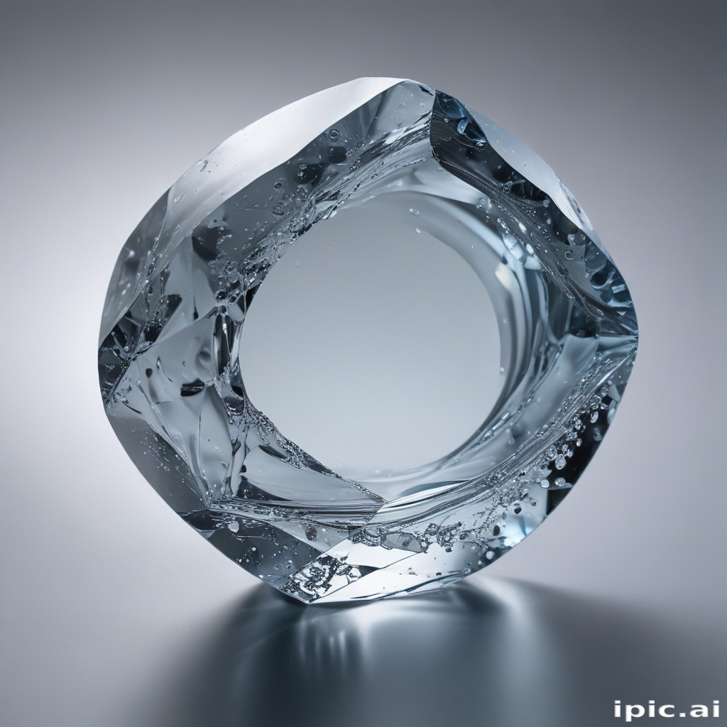 Intricate Crystal Sculpture Reflecting Light and Capturing Surrounding ...