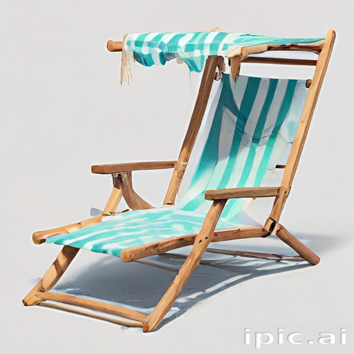 Stylish Beach Chair with Turquoise and White Stripes for Relaxation
