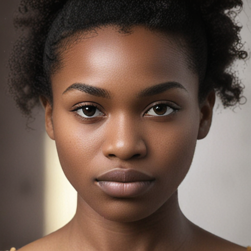 Face of a African lady not smiling