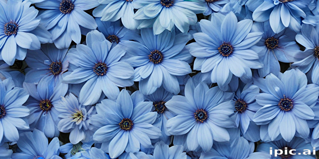 A Beautiful Display of Soft Blue Flowers Blooming in Abundance.