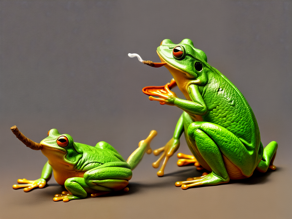 Marfioso frog smoking a cigar