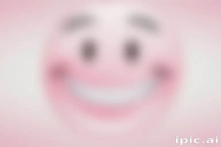 A Playful, Blurry Representation of a Smiling Cartoon Character's Face.