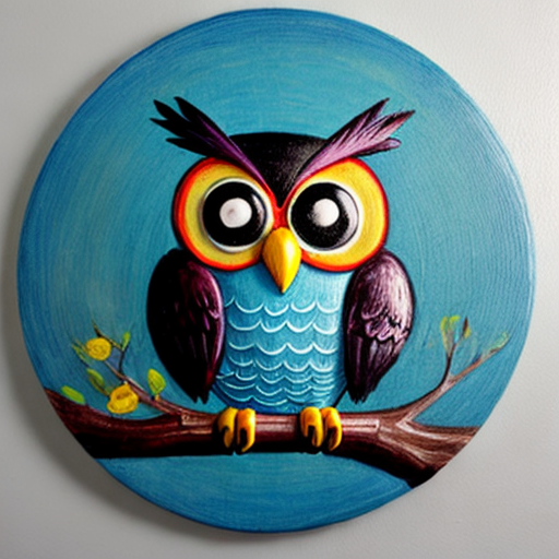 a goofy owl in Giotto style