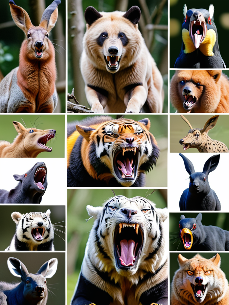 An Intense Collection of Wild Animals Showcasing Their Powerful Roars