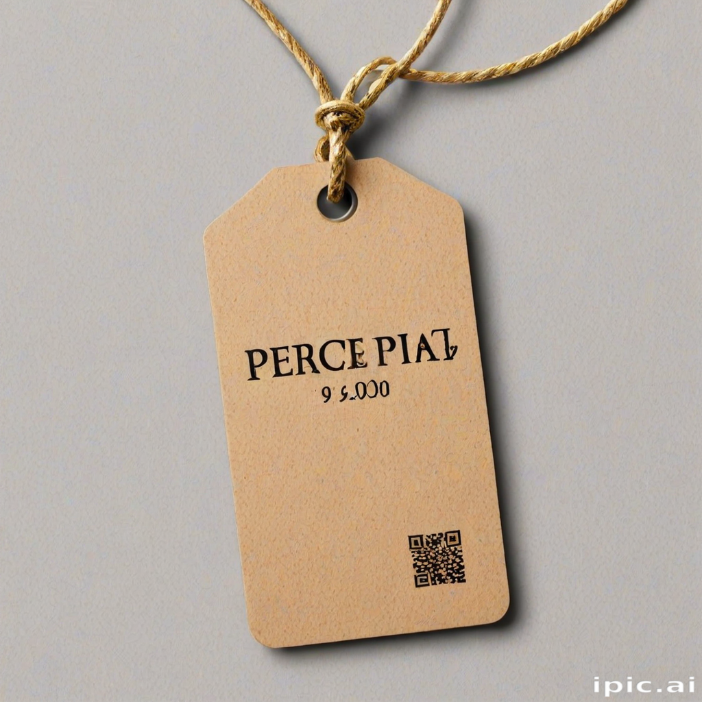 Stylish Price Tag Featuring Unique Design and QR Code for Products