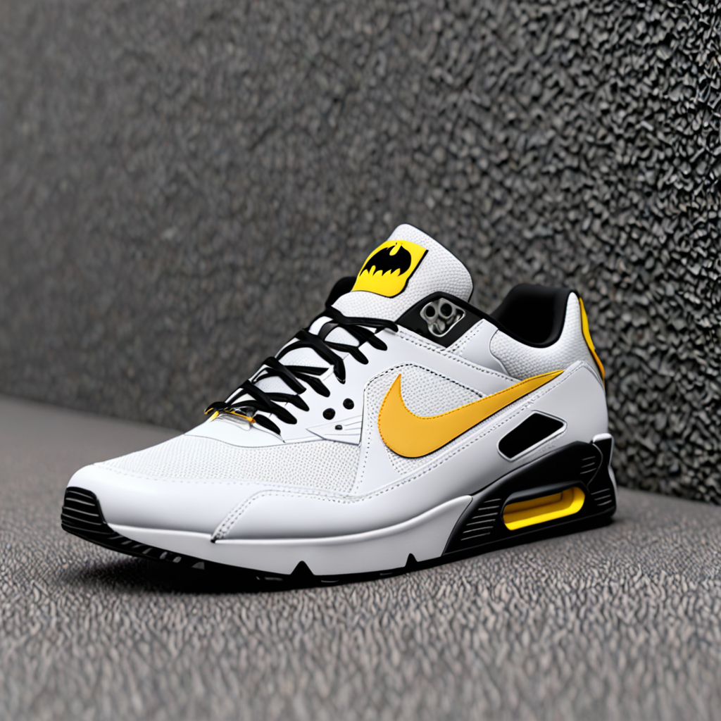 nike batman sneakers, in a white nike store, octane render, unreal engine