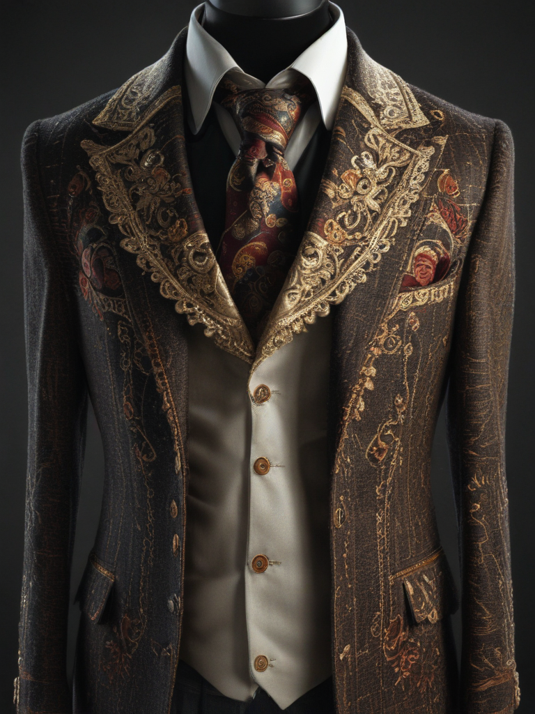 Elegant and Intricately Designed Formal Suit with Rich Embroidery and ...