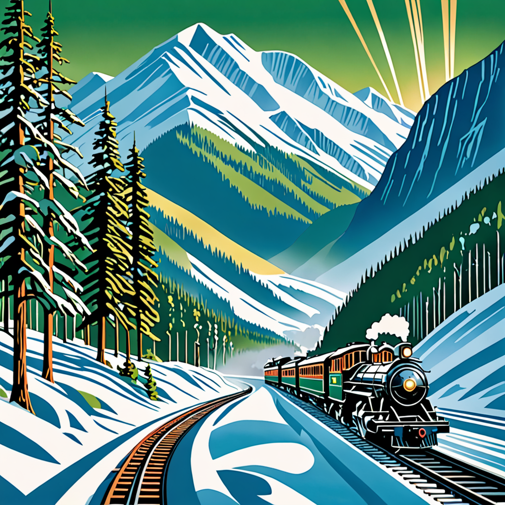 art deco streamline railway corporation poster streamline steam train ...