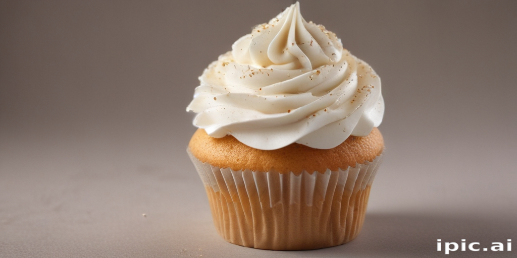 Deliciously Frosted Vanilla Cupcake with Whipped Cream and Sprinkles on Top