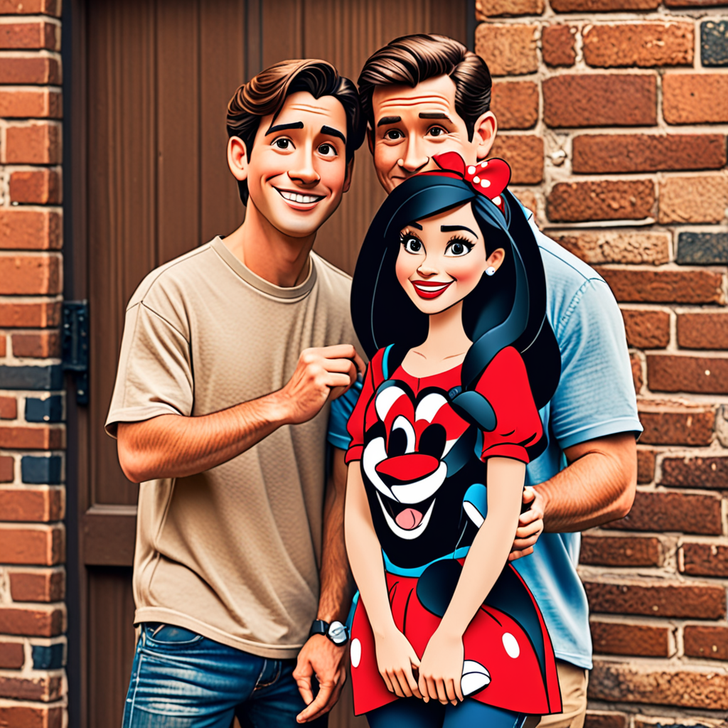Disney cartoon style couple