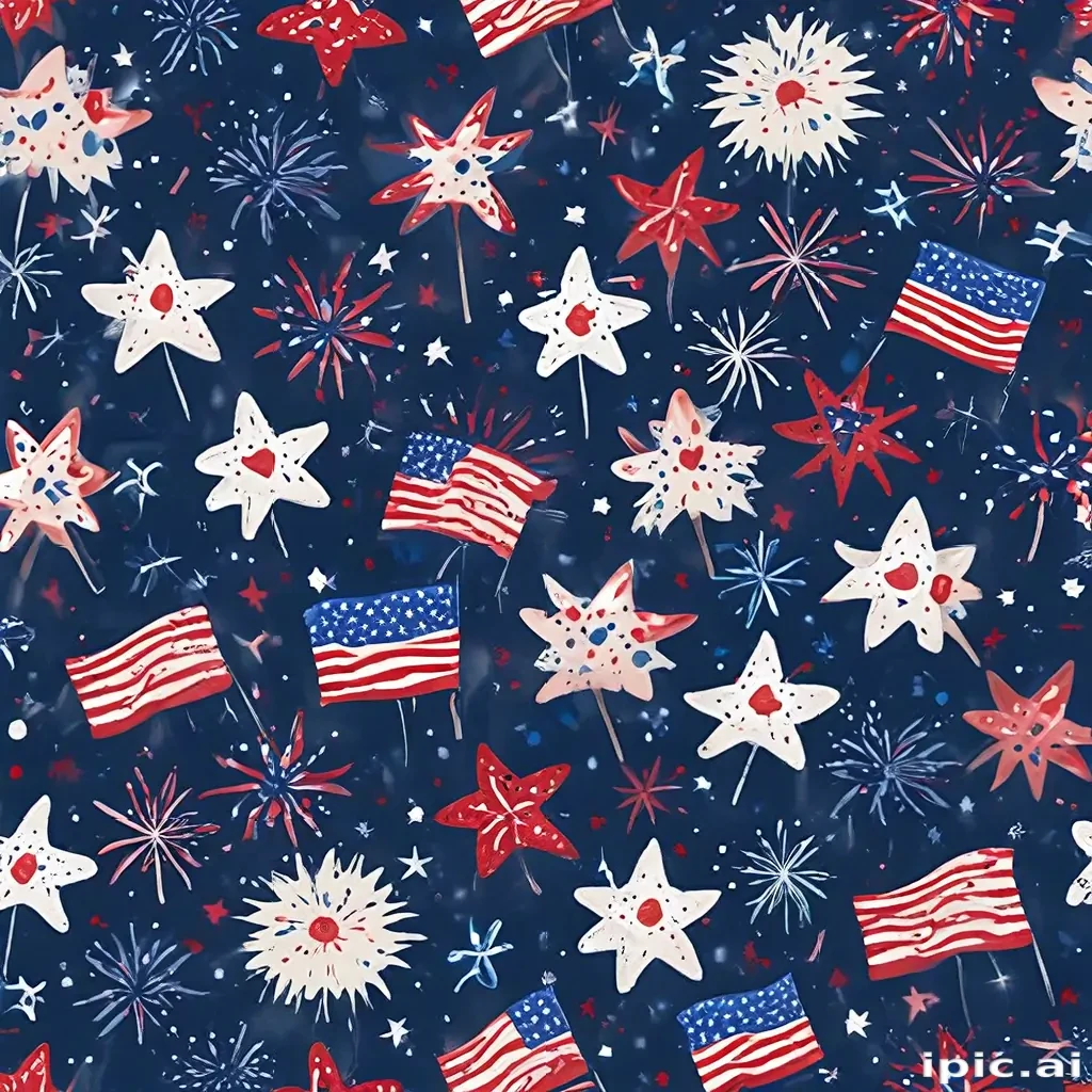 Festive Pattern of Stars and Stripes Celebrating Independence Day in ...
