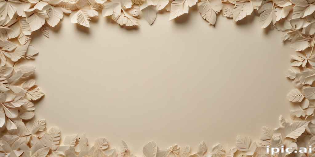 Elegant Frame of Delicate Leaves Surrounding a Blank Canvas for Creativity