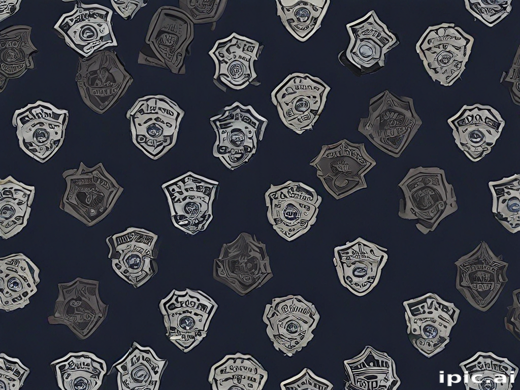 A Pattern of Vintage Police Badges Displaying Various Law Enforcement ...