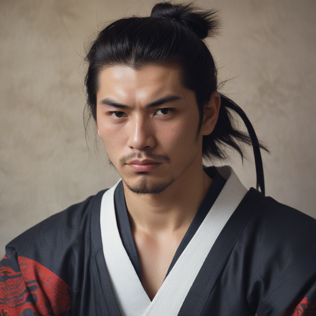 A portret of a tired samurai