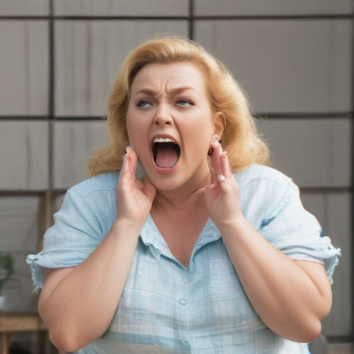 fat blonde southern lady yelling at someone for no reason