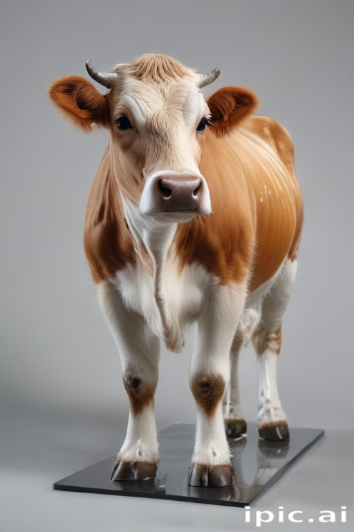 A Realistic Representation of a Brown and White Dairy Cow Model