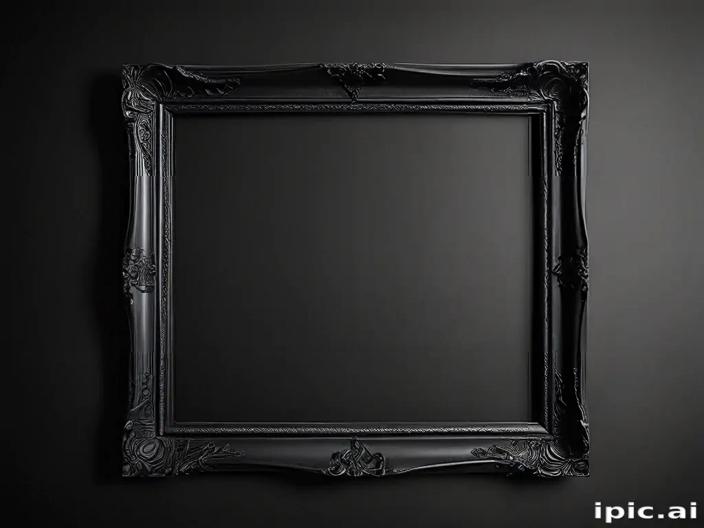 Elegant Black Picture Frame Against a Dark Background for Art Display