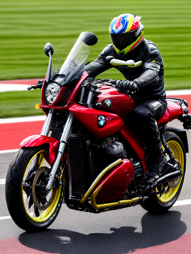a dragon riding a bmw motorcycle