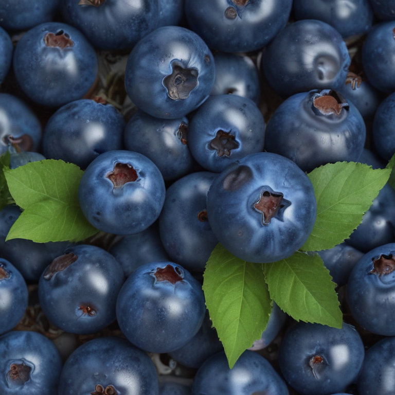 A Bountiful Collection of Fresh Blueberries Surrounded by Vibrant Green ...